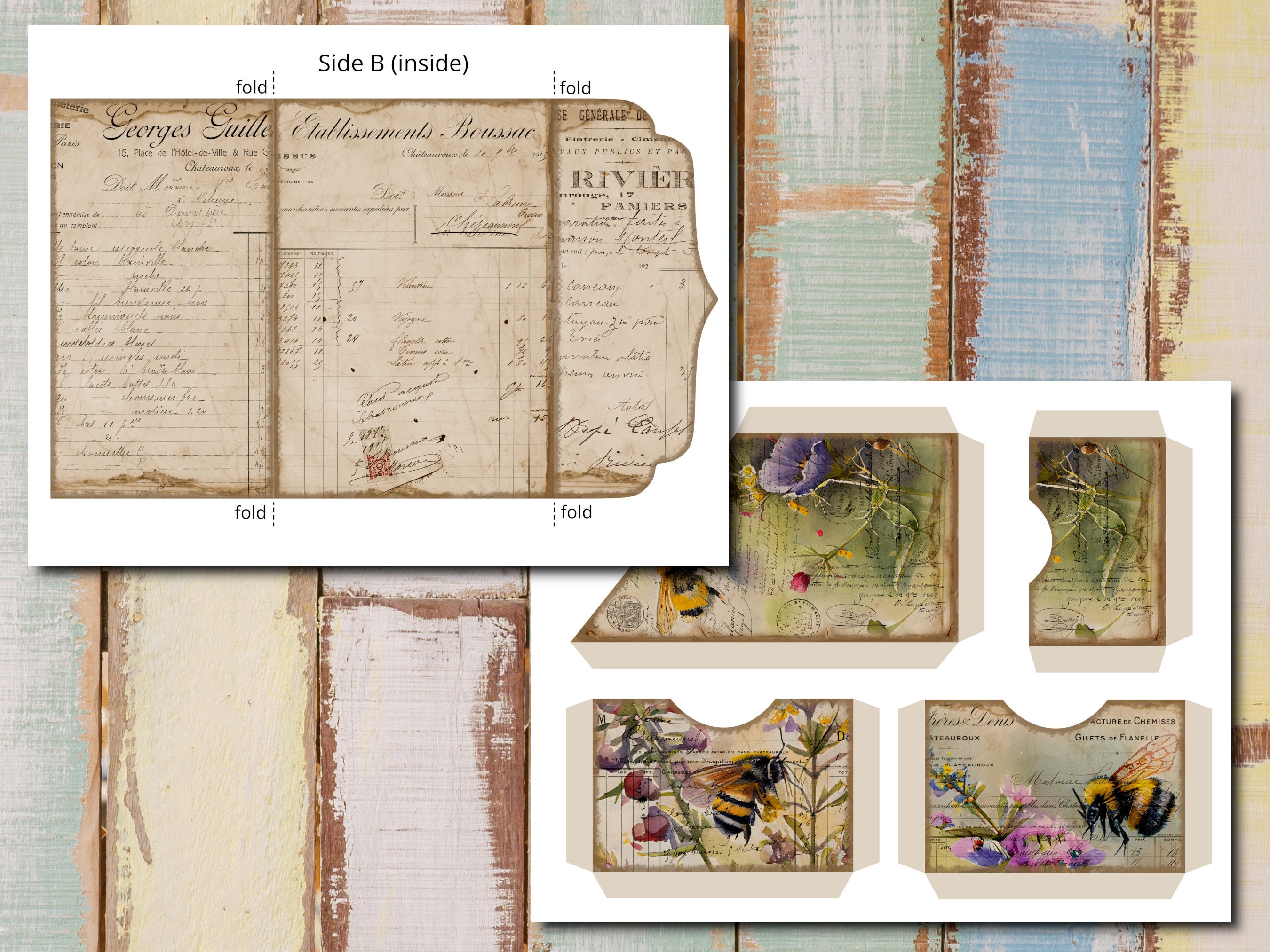 Bee Junk Journal: Floral Folding Folio Kit (digital Download) - FA170 - Etsy