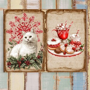 Vintage Christmas Paper Pack | 5 Old-timey Digital Scrapbook Pages ...