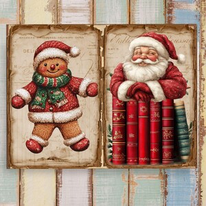 Vintage Christmas Paper Pack | 5 Old-timey Digital Scrapbook Pages ...