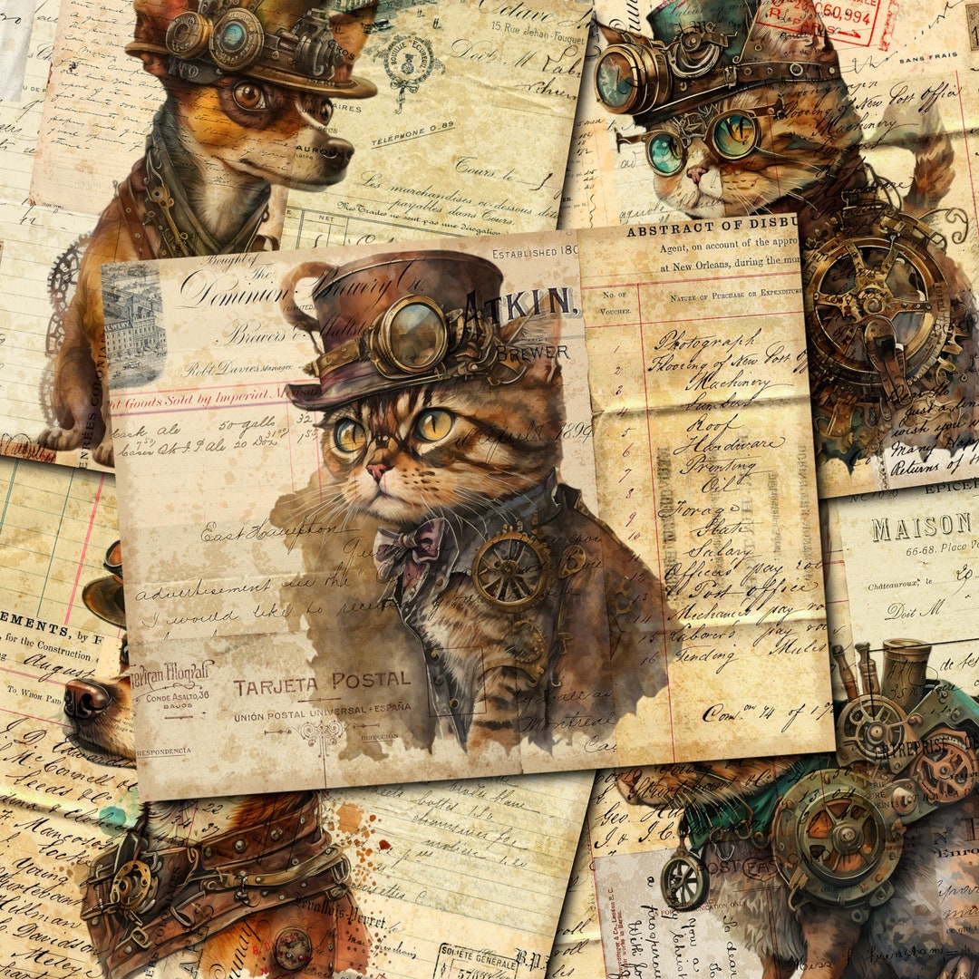 Steampunk Animals, Journal Papers, Steampunk Junk Journal, Vintage Junk ...