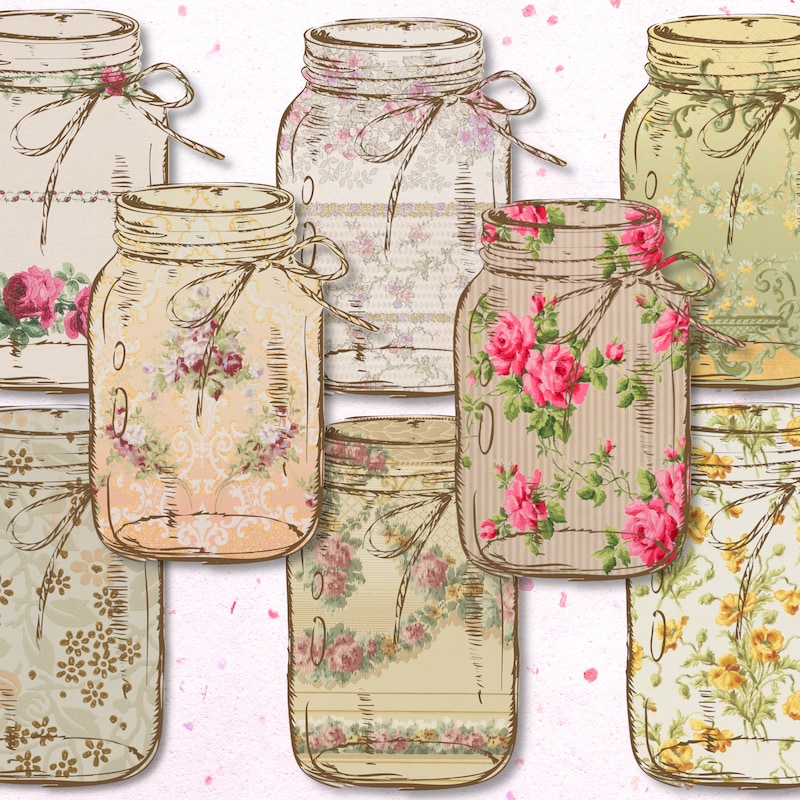Shabby Mason Jar - Etsy