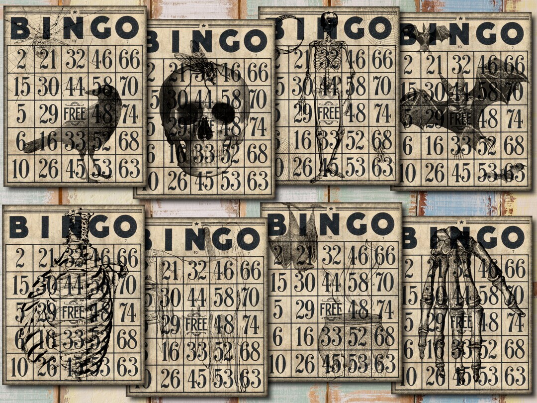 Halloween Bingo Cards, Gothic Ephemera (digital Printable) - Etsy