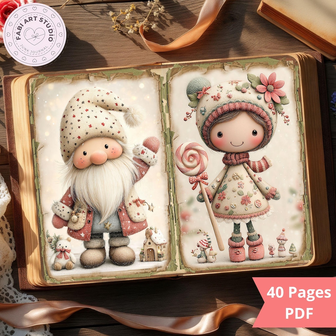 Whimsical Christmas Junk Journal Kit – Cozy Vintage Holiday (digital ...