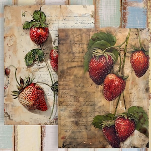 16 Strawberry Junk Journal Printable, Strawberry Junk Journal Kit ...
