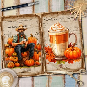 Fall Pumpkin Junk Journal Kit: Vintage Autumn Printable Pages (digital ...