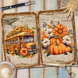 Fall Pumpkin Junk Journal Kit: Vintage Autumn Printable Pages (digital ...