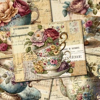 Tea Time Digital Paper, Tea Party Digital Paper, Tea Cup Patterns, Tea ...