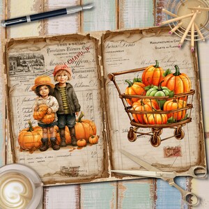 Fall Pumpkin Junk Journal Kit: Vintage Autumn Printable Pages (digital ...