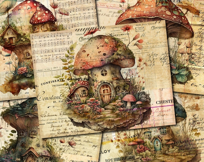 Whimsical Mushrooms Journal Kit, Mushroom Journal, Junk Journal ...