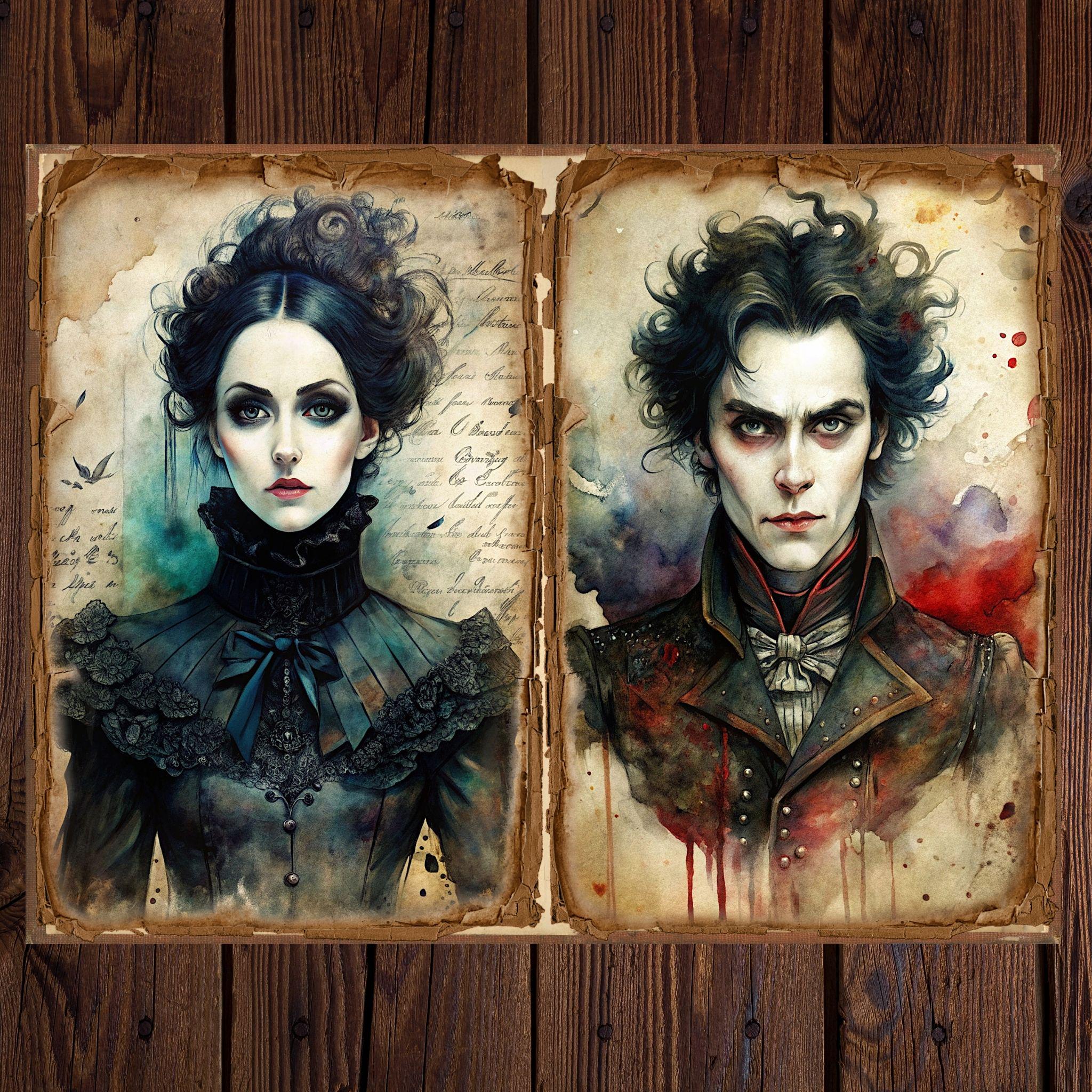 Gothic Vampire Junk Journal Kit – Halloween Printable Pages (digital ...