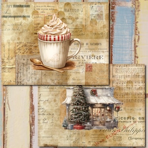 Coffee Collage Sheet, Coffee Junk Journal Kit, Vintage Journal Paper ...