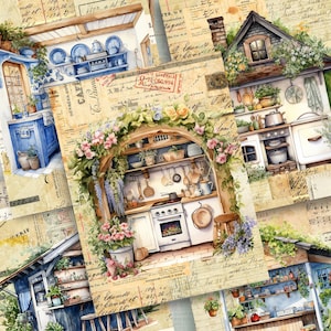 Cozy Cottage Junk Journal Pages, Digital Cottagecore Scrapbook Paper ...