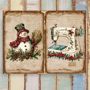 Vintage Christmas Paper Pack | 5 Old-timey Digital Scrapbook Pages ...