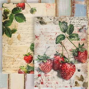 16 Strawberry Junk Journal Printable, Strawberry Junk Journal Kit ...