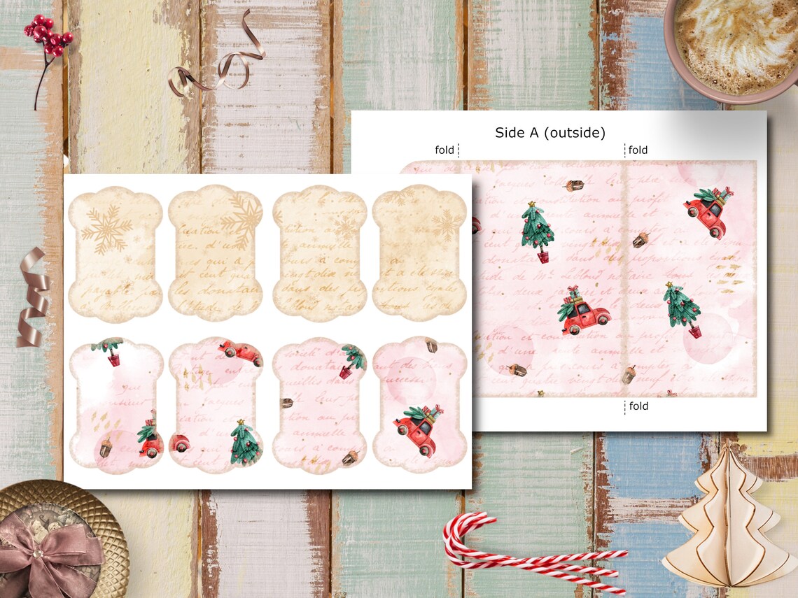 Junk Journal Folding Folio Christmas Trifold Shabby Loaded - Etsy