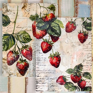 16 Strawberry Junk Journal Printable, Strawberry Junk Journal Kit ...