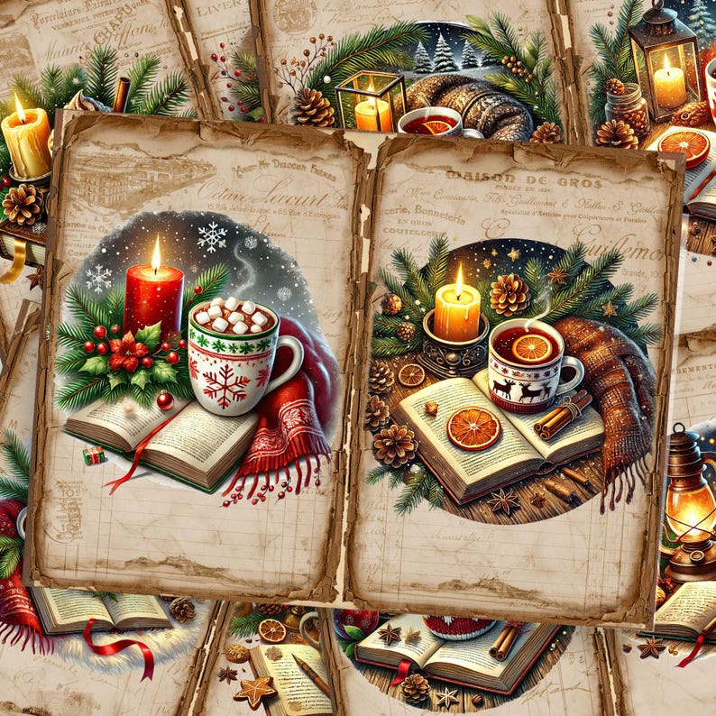 Vintage Christmas Junk Journal Kit – Printable Holiday Designs (digital ...