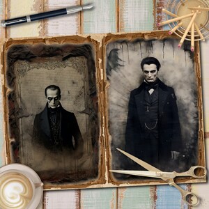 Junk Journal Printable, Gothic Vampire Halloween : Double Pages, Digi ...