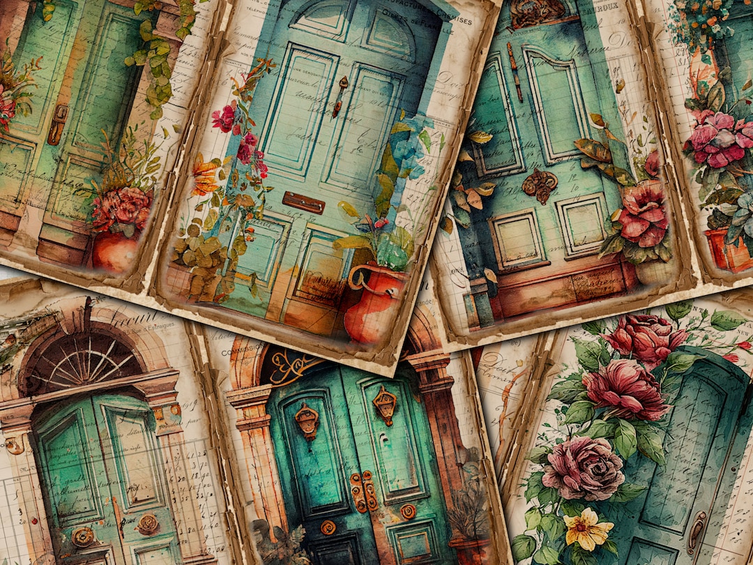 Junk Journal Printable, Doors Florals , Vintage Journal Pages, Flower ...