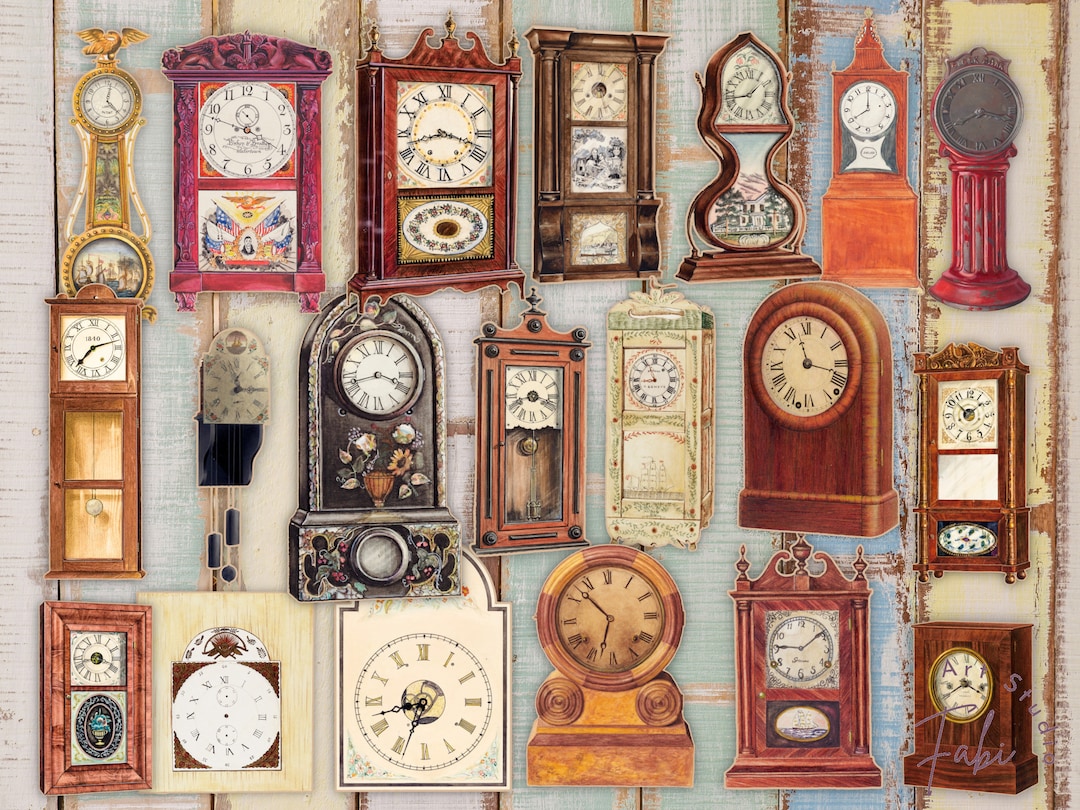 Junk Journal Printable, Clocks Fussy Cut, Digital Fussy Cut Clock ...