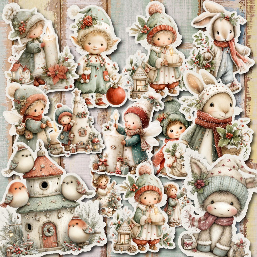 Christmas Fussy Cuts Junk Journal Kit: Vintage Cutouts Printable Pages ...
