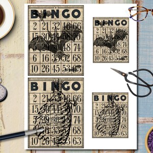 Halloween Bingo Cards, Gothic Ephemera (digital Printable) - Etsy
