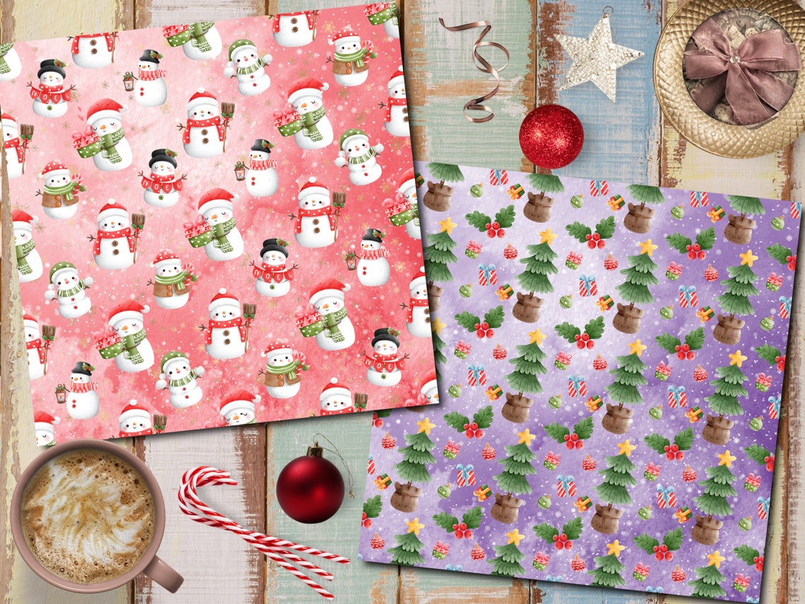 12 Christmas Digital Papers Christmas Backgrounds Christmas - Etsy