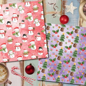 12 Christmas Digital Papers, Christmas Backgrounds, Christmas Scrapbook ...
