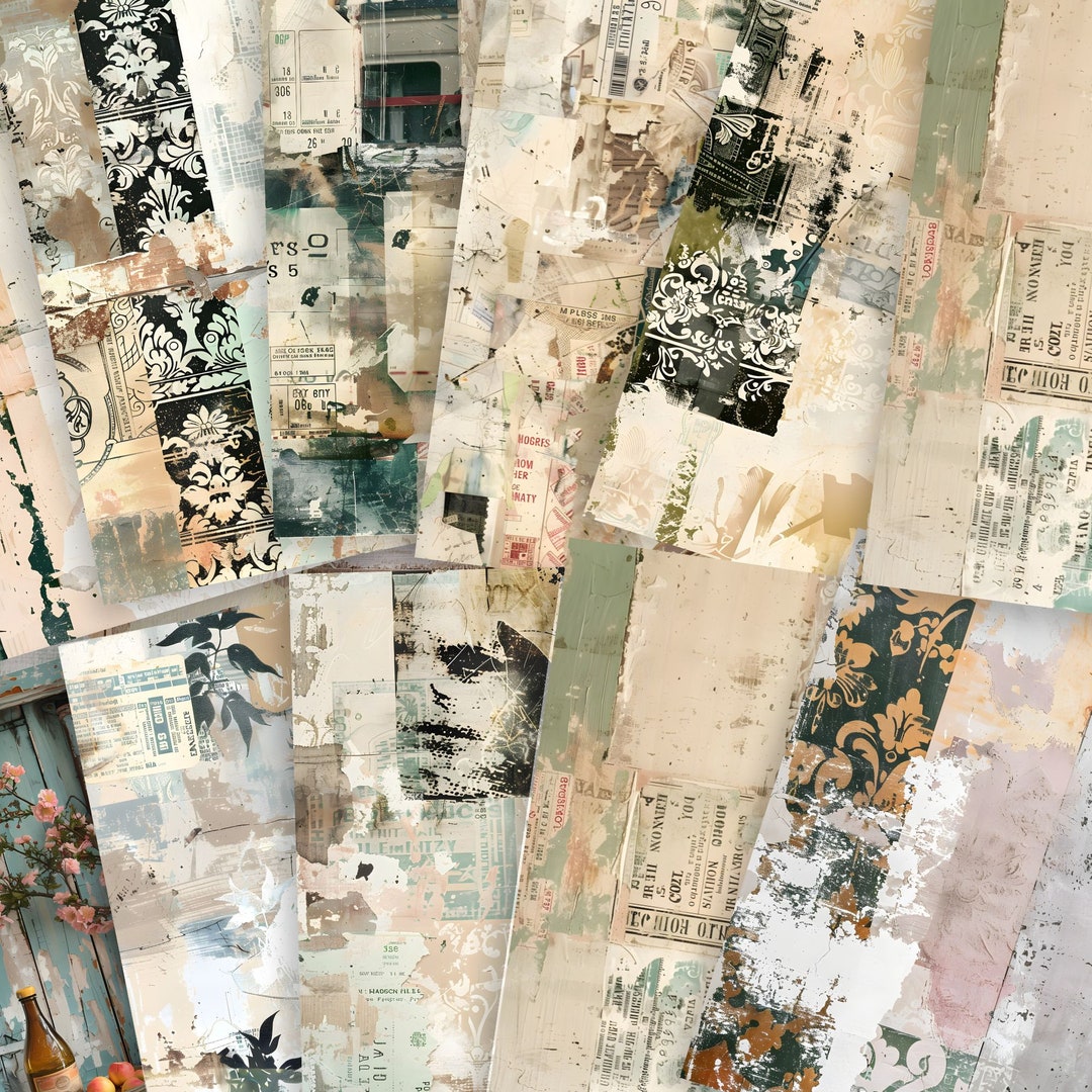 Vintage Industrial Grunge Printable Papers Urban Decay Collage Sheets ...