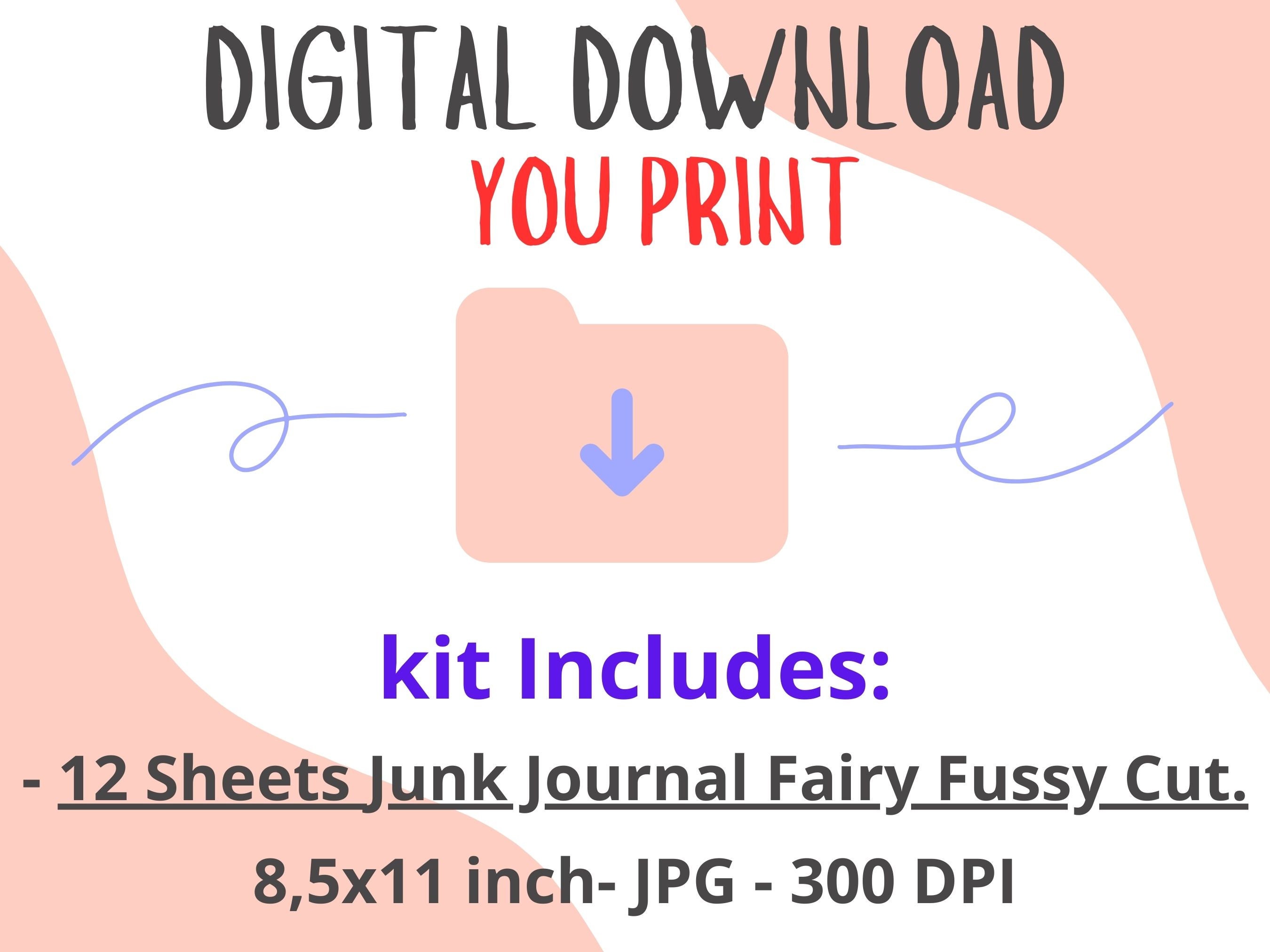 Fairy Fussy Cuts: Junk Journal Kit, Mushroom House Ephemera (digital ...
