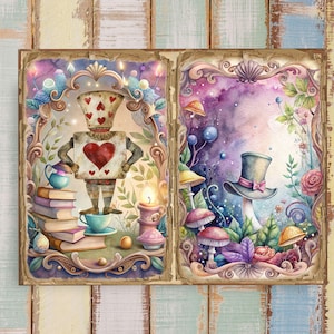 Magical Alice in Wonderland Junk Journal Kit – Vintage Printable Pages ...