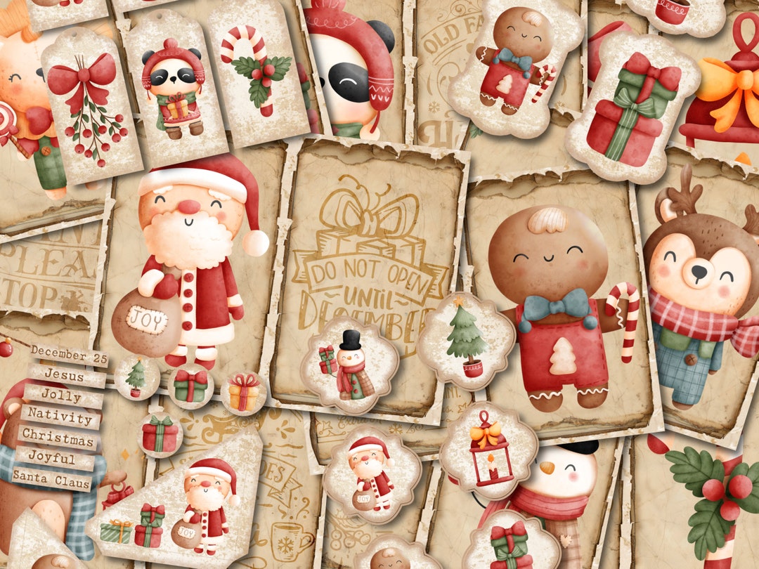 Junk Journal Printable, Christmas , Christmas Journal Digital Kit ...