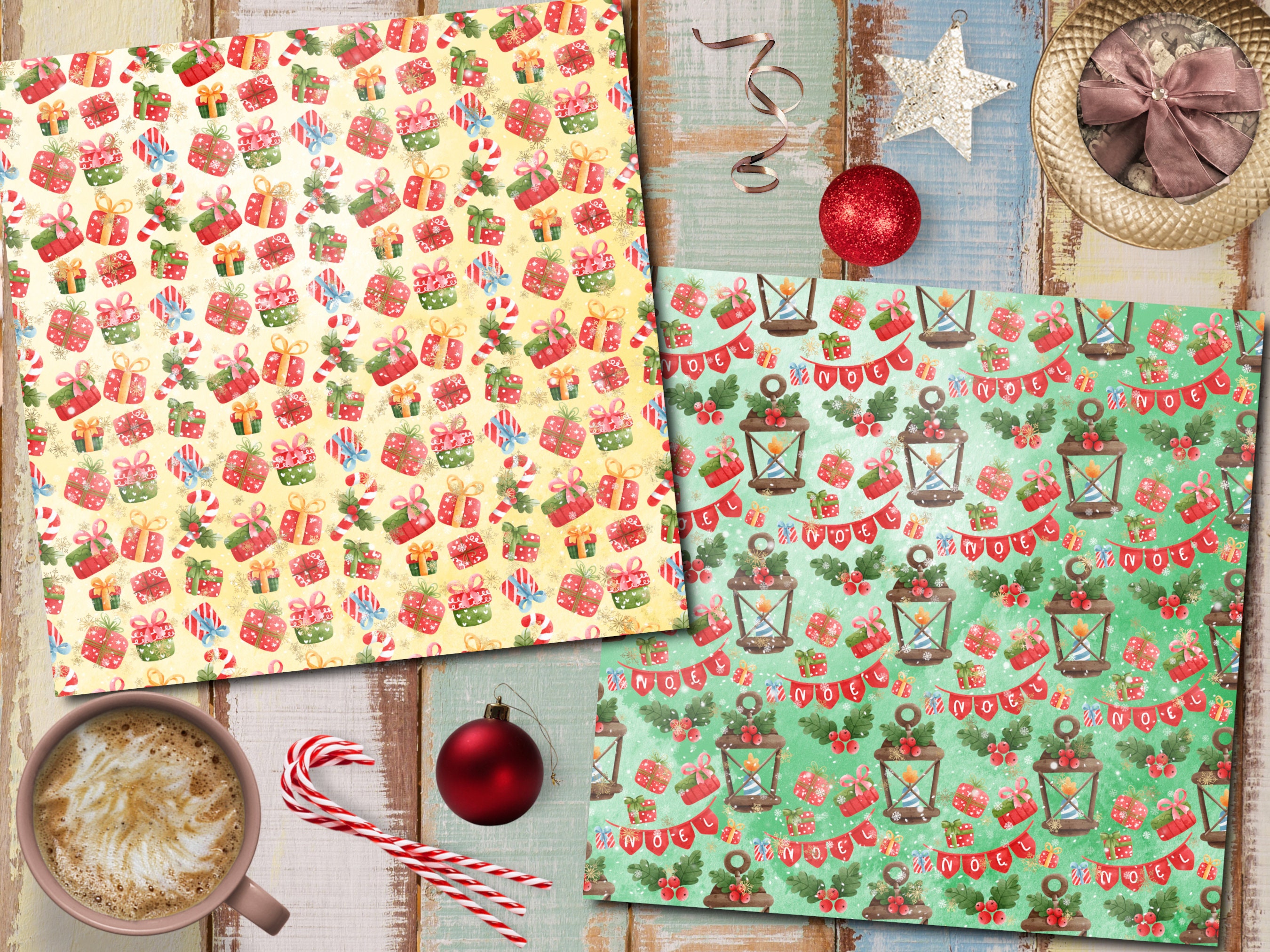 12 Christmas Digital Papers Christmas Backgrounds Christmas - Etsy