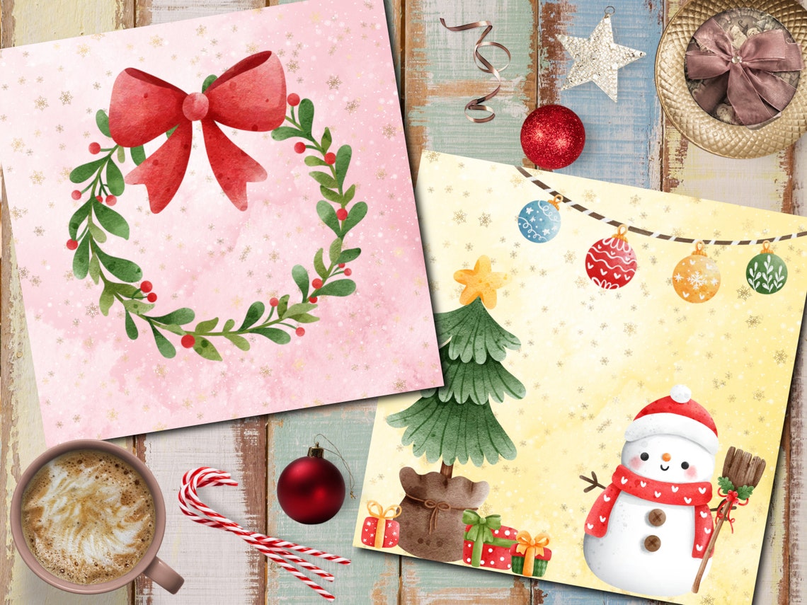 12 Christmas Digital Papers Christmas Backgrounds Christmas - Etsy