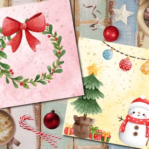 12 Christmas Digital Papers, Christmas Backgrounds, Christmas Scrapbook ...