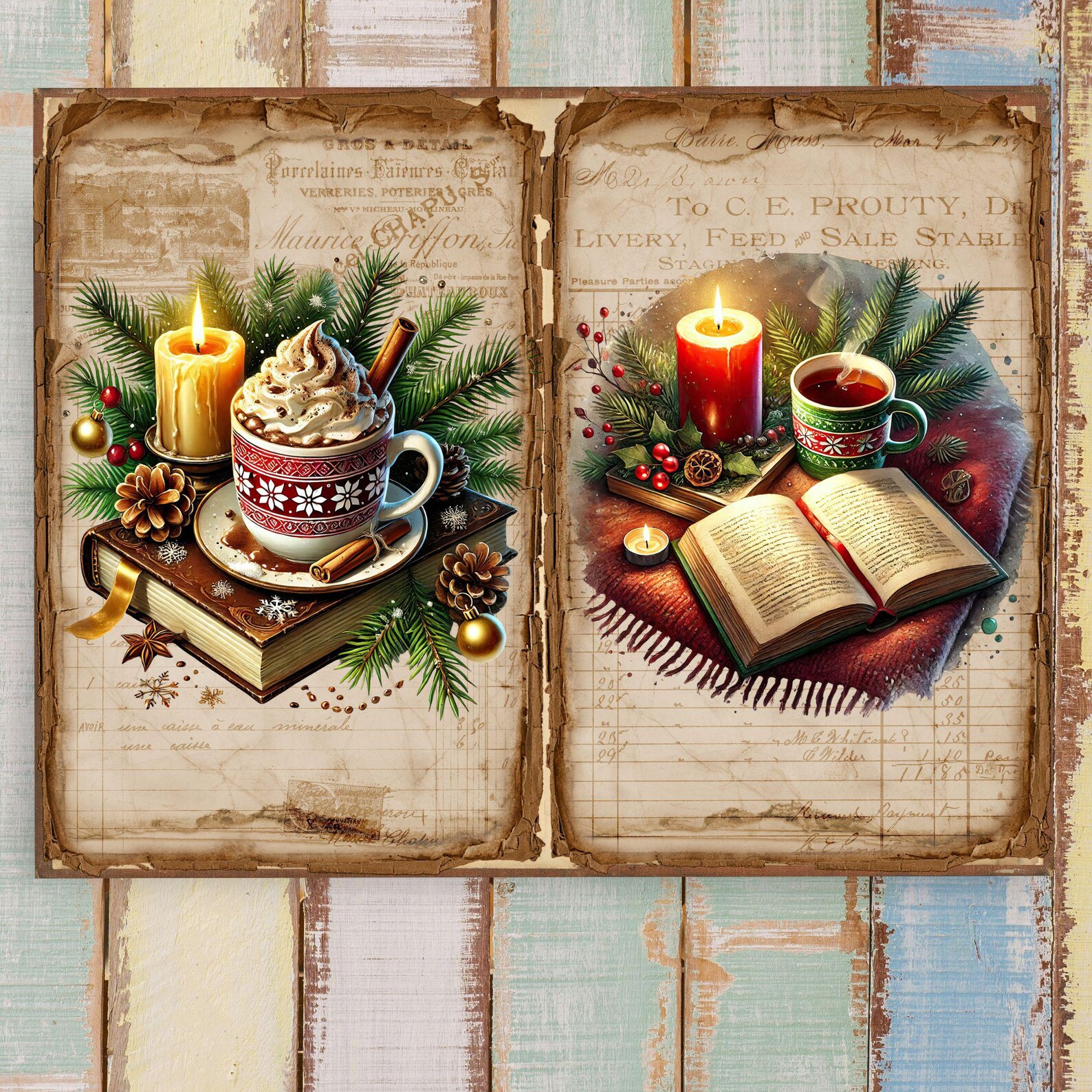 Vintage Christmas Junk Journal Kit – Printable Holiday Designs (digital ...