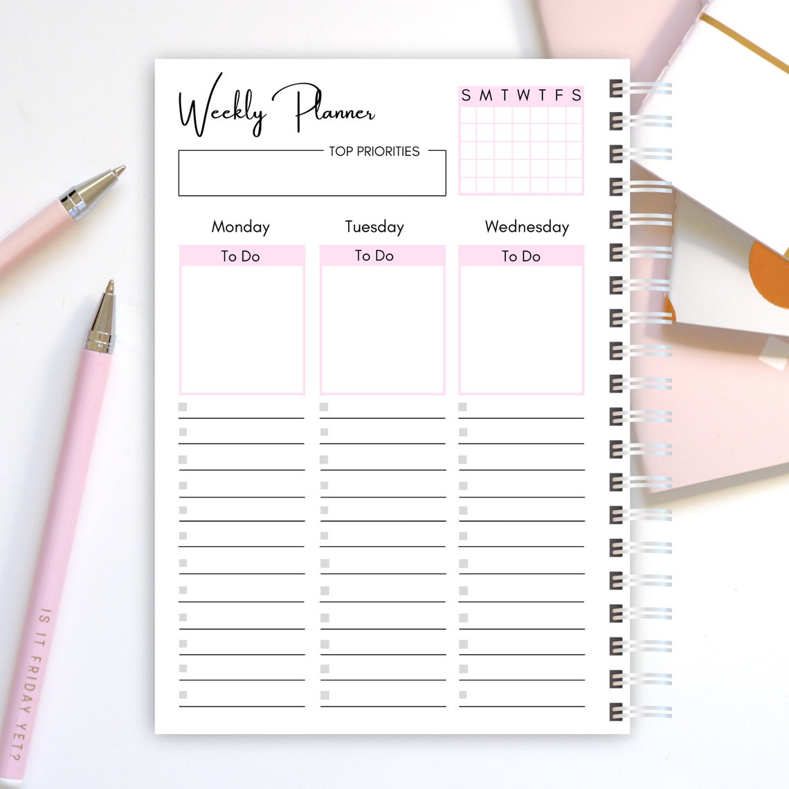 Printable Weekly Planner Printable 7 Day Planner Daily | Etsy