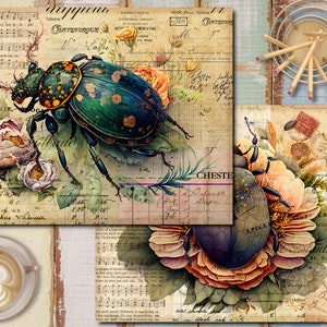 Beetle Junk Journal Papers: Vintage Bug Ephemera (digital Download) - Etsy