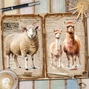 DIGITAL Farm Animals Junk Journal Kit – Vintage Double Pages Printable ...