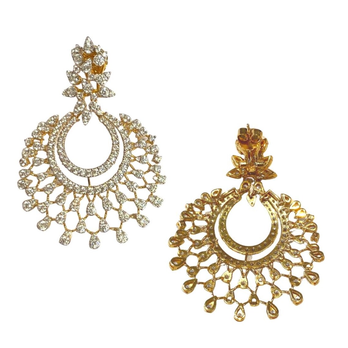 Diamond Chand Bali Earrings - Etsy