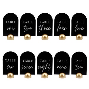 Set of 10 (1-10) Hanna Roberts Modern Table Number Black Card Stock ...