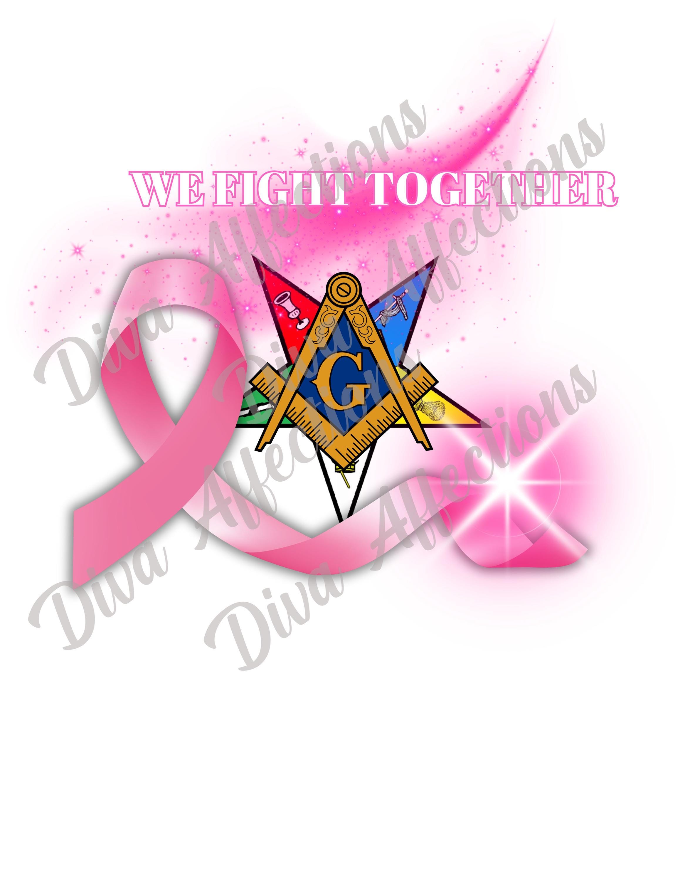 OES Masonic Breast Cancer We Fight Together PNG - Etsy