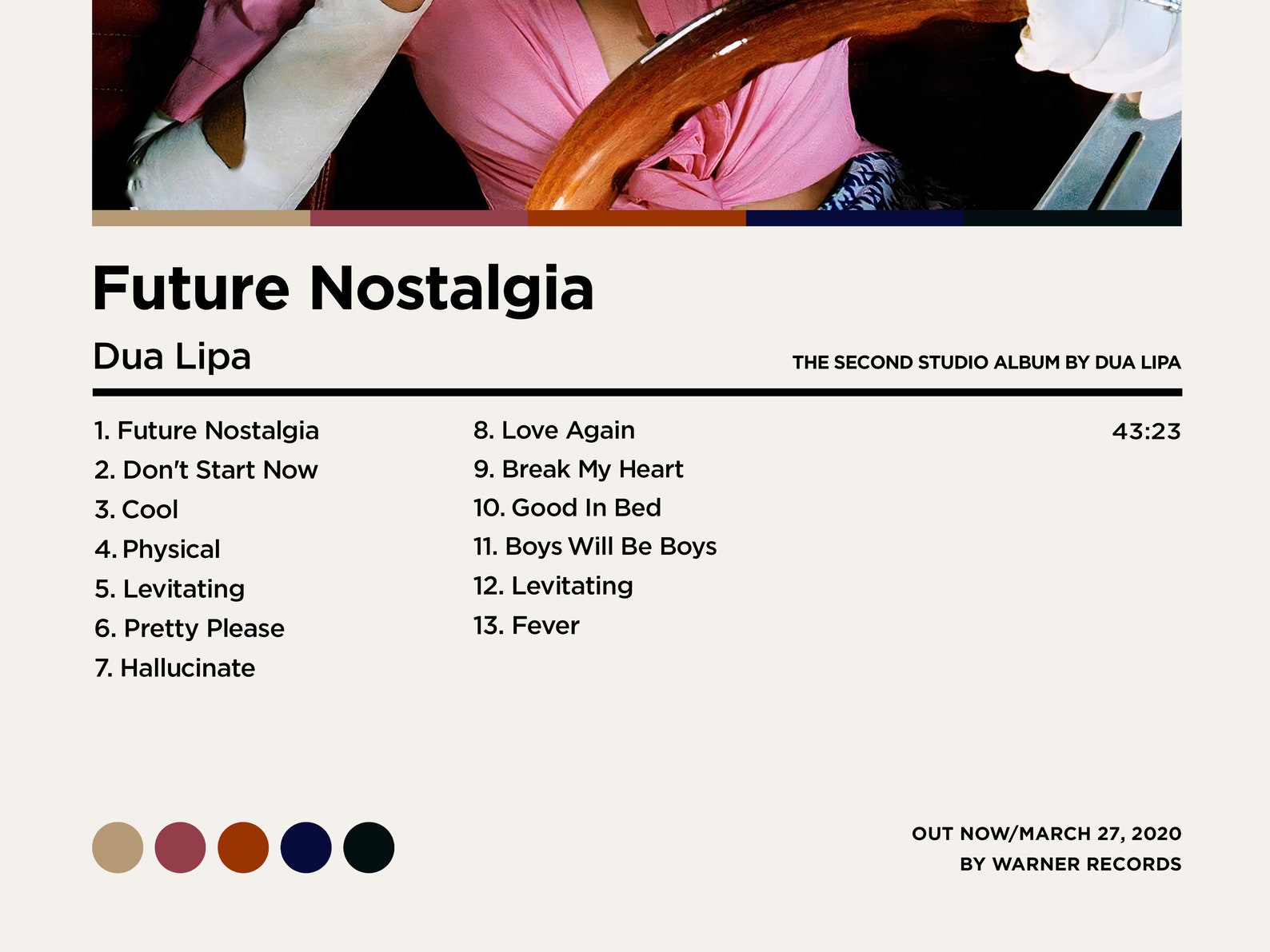 Future Nostalgia / Dua Lipa / Dua Lipa Tracklist / Future | Etsy