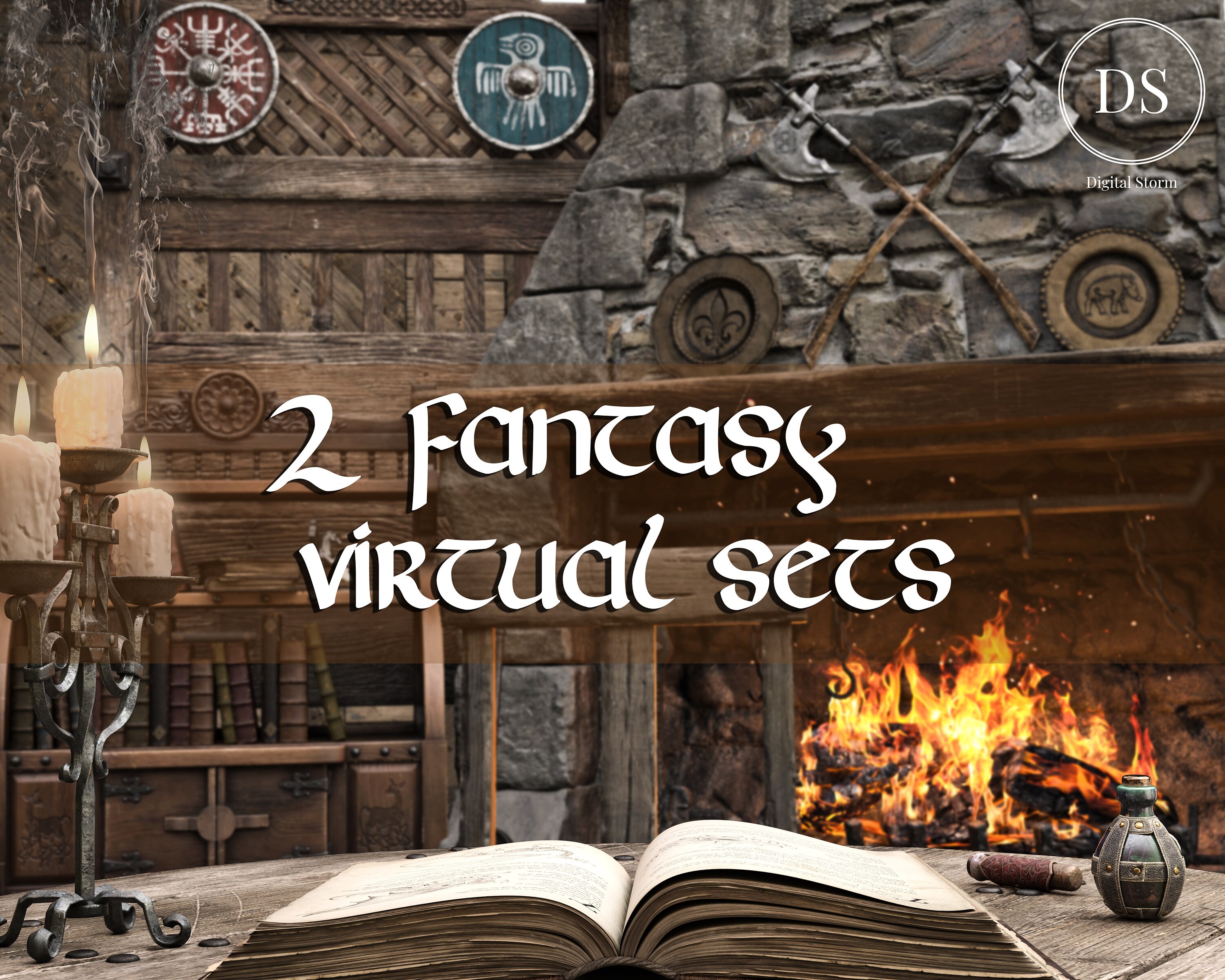 2 Fantasy Virtual Sets , Pre Composited Scenes , Virtual Backgrounds ...