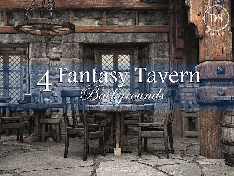 Fantasy Tavern Backgrounds. Medieval Bar Backdrops. Middle Ages ...