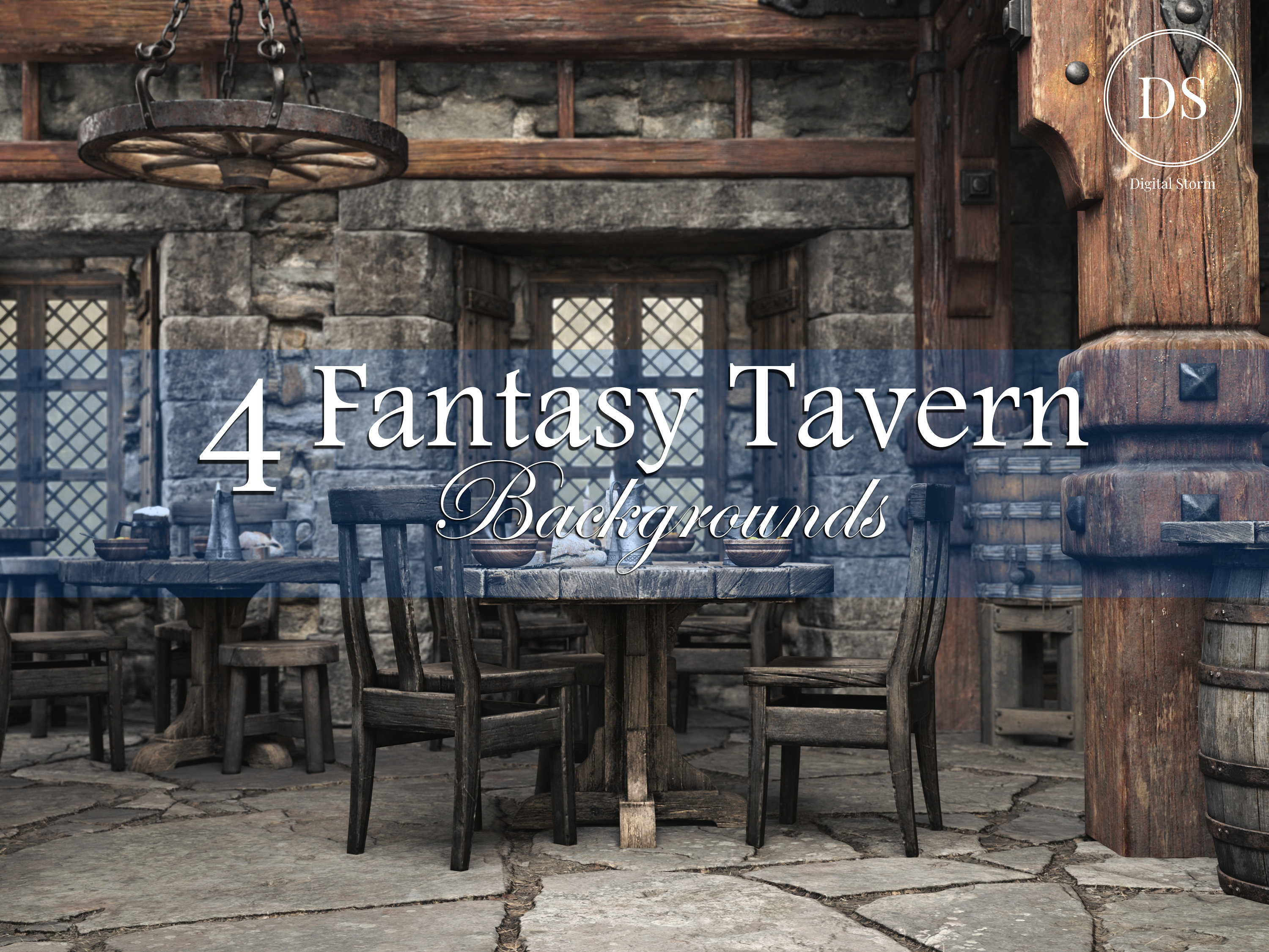 Fantasy Tavern Backgrounds. Medieval Bar Backdrops. Middle Ages ...
