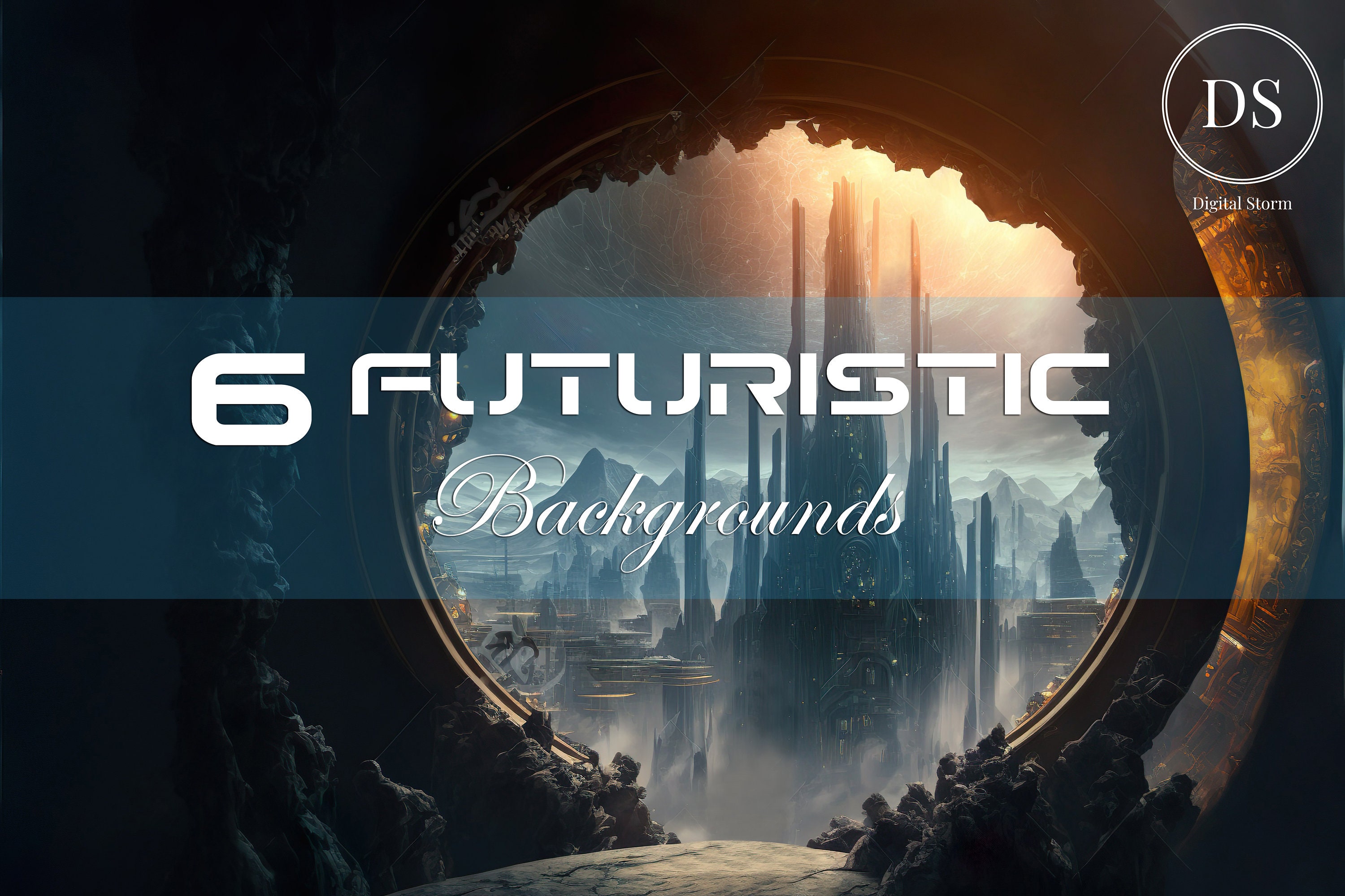 6 Futuristic Backgrounds , Six Digital Matte Paintings, Future World ...