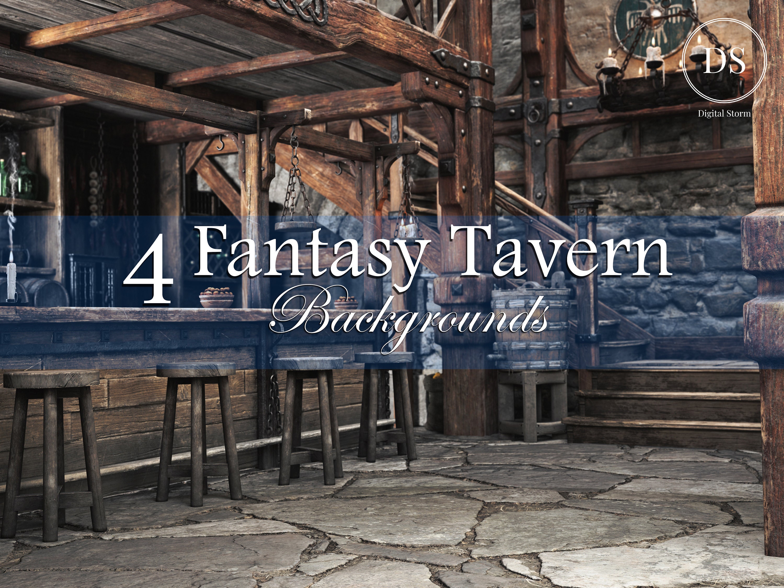 Fantasy Tavern Backgrounds. Medieval Bar Backdrops. Middle Ages ...