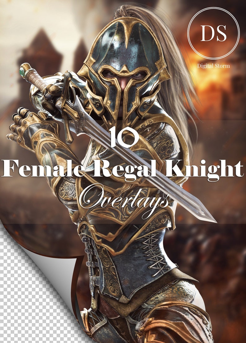 10 Female Regal Knight Png Character Poses, Overlay, Female Warrior ...