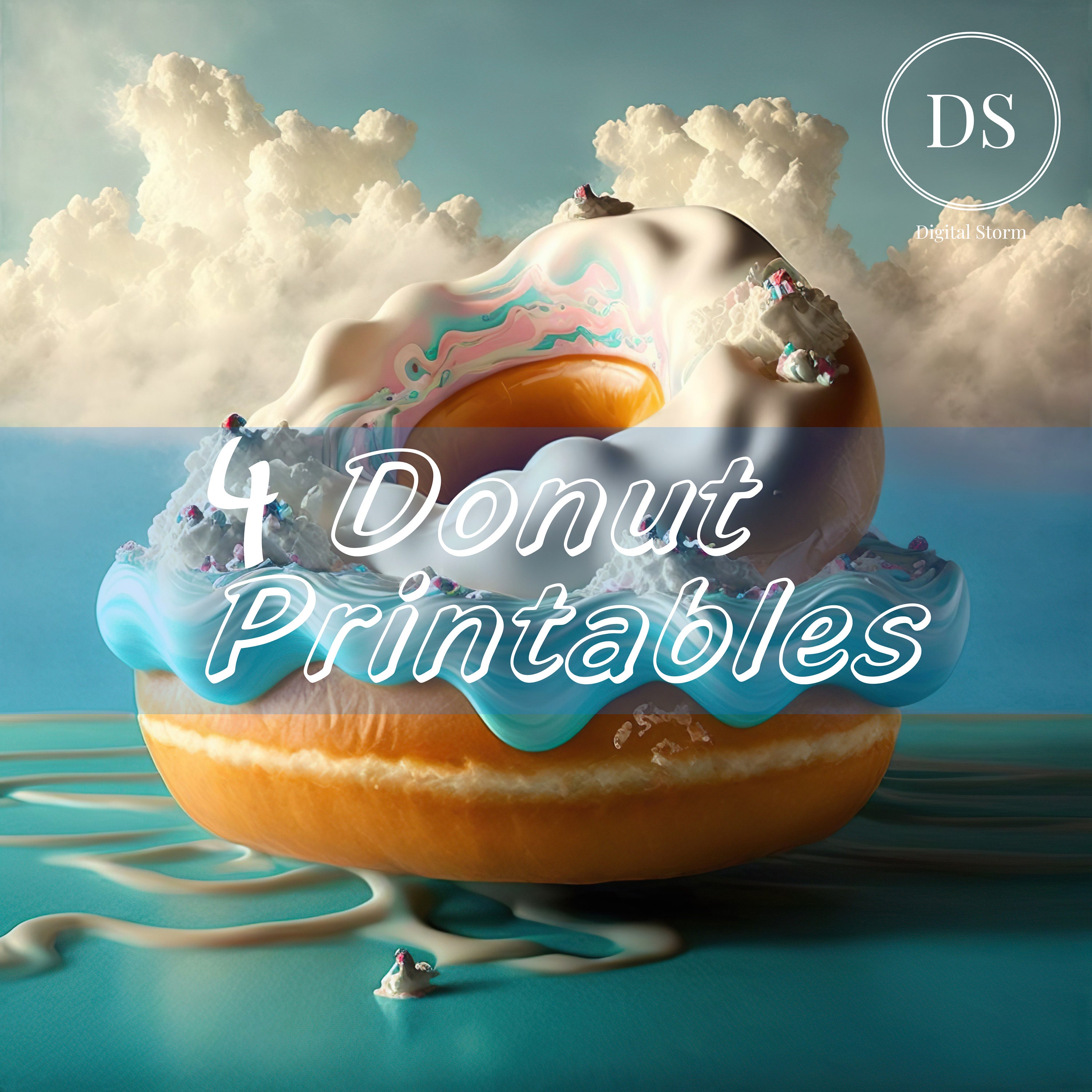 4 Art Printable Donut's , Yummy Donut, Food Desert, Delicious Sweets ...